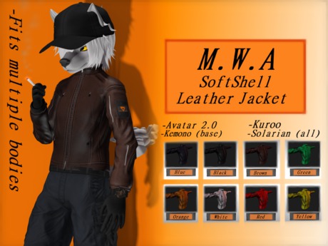 Second Life Marketplace - [M.W.A] SoftShell Leather Jacket (Fits ...