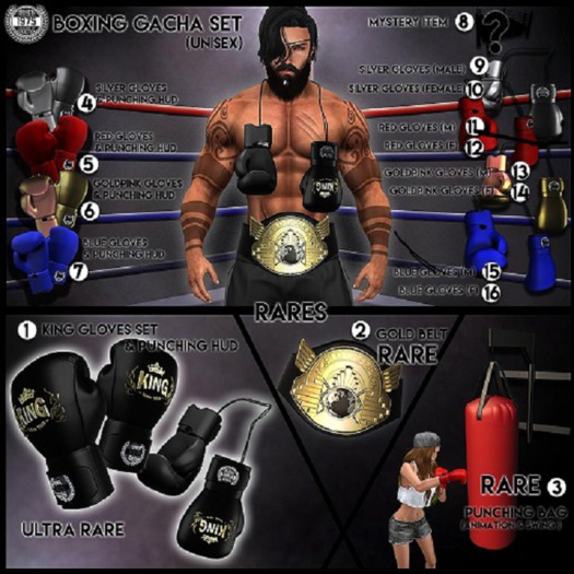 Second Life Marketplace - [Since 1975] - Boxing Gloves Silver (Neck) M