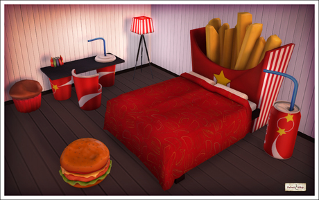 Second Life Marketplace - [V/W] Mc Room - Complete set of fast food ...