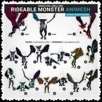 Second Life Marketplace - SEmotion Libellune Rideable Monster Animesh #17