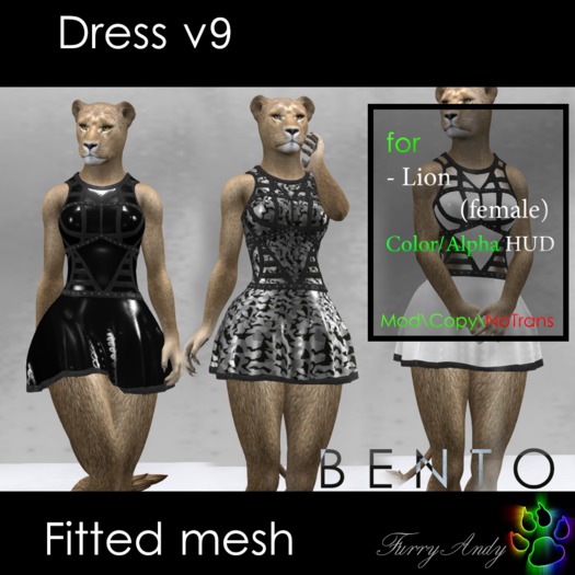 Second Life Marketplace - DEMO - Furry Andy - Dress v9 for JOMO Lion Female