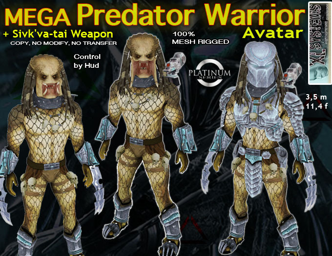 Second Life Marketplace - Mega Predator Avatar + Sivk'va-tai Weapon