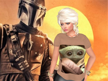 Second Life Marketplace - FITMESH female SHIRT TAN Baby Yoda Carried ...