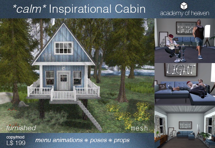 Second Life Marketplace - *calm* Inspirational Cabin w Props ...