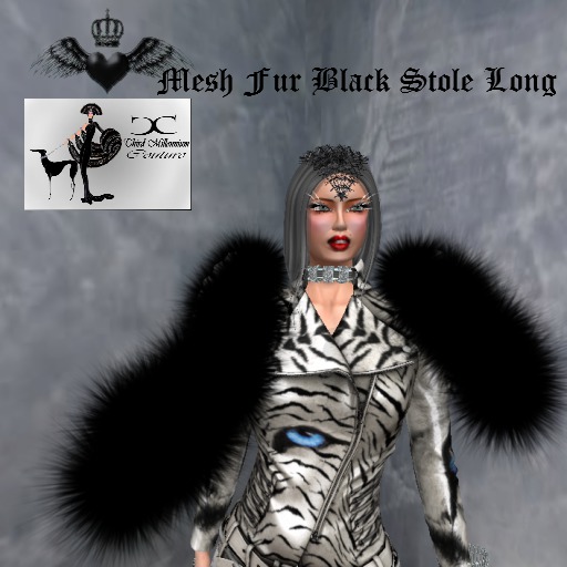 Second Life Marketplace - [!Clowes Couture] Mesh Vaporous Black Fur ...