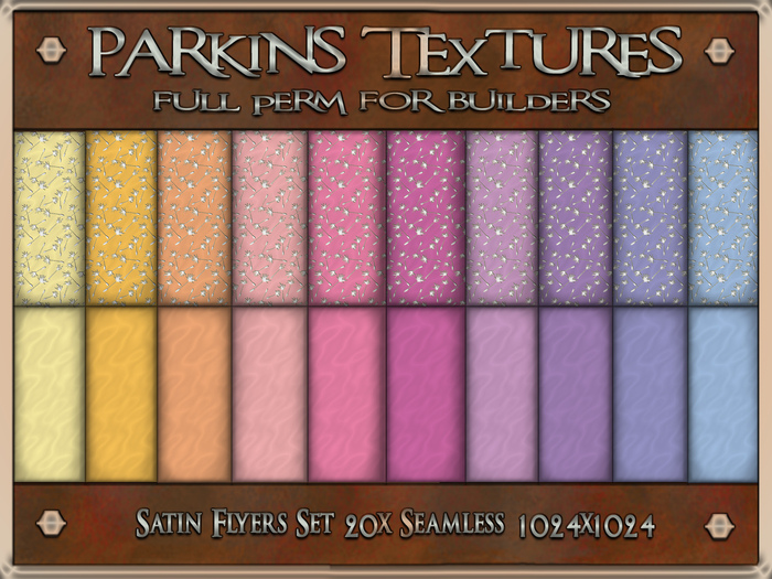 Second Life Marketplace - Parkins Textures - Satin Flyers Set - 20x ...