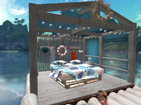 Second Life Marketplace - S*R.store mesh Raft scene with romantic gazebo