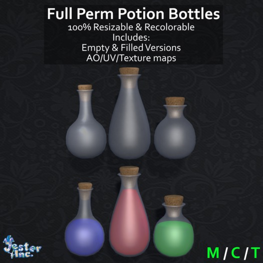 Second Life Marketplace - [Jester Inc.] Full Perm Potion Bottles!