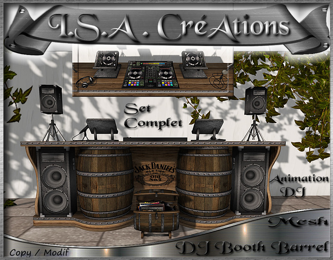 Second Life Marketplace - DJ Booth Barrel * Mesh * BOX
