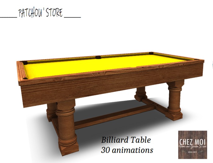 Second Life Marketplace - Billiard Table Oak * CHEZ MOI