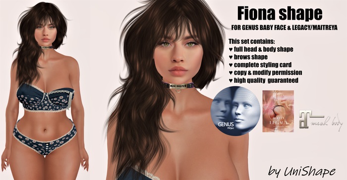 Second Life Marketplace - Fiona shape for GENUS baby face & Legacy/Maitreya*UniShape*