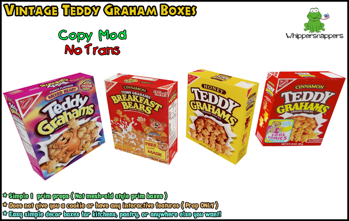 Second Life Marketplace - ! Whippersnappers ! - Vintage Teddy Grahams boxes