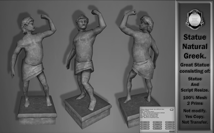 Second Life Marketplace - DEMO Statue Natural Greek