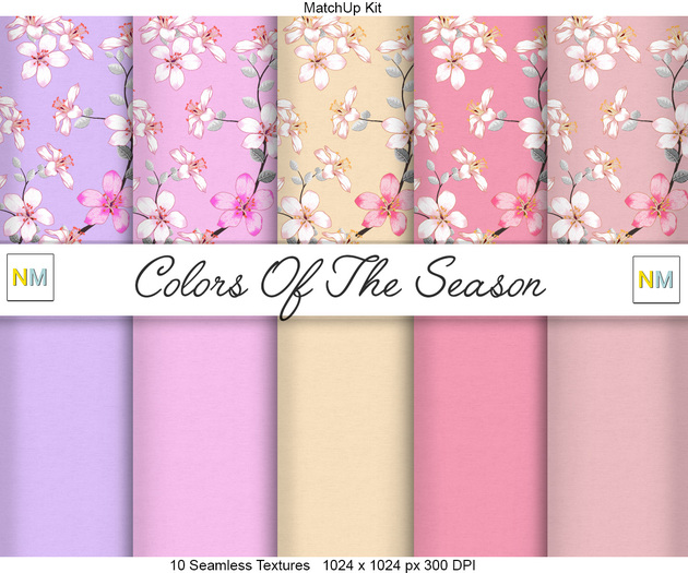 Second Life Marketplace - Colors Of The Season Matchup Kit 10 Seamless ...