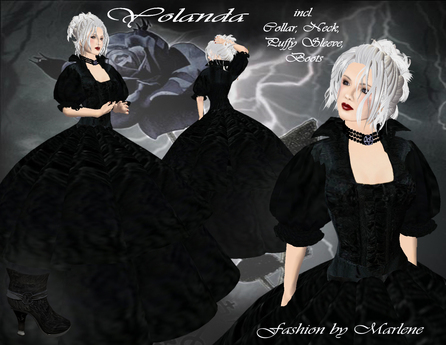 Second Life Marketplace - *MG Yolanda, black elegance gothic puffy ...