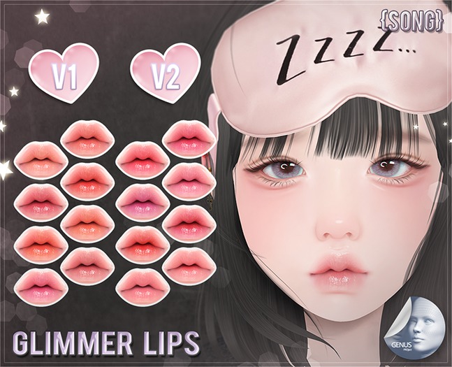 Second Life Marketplace - {S0NG} Glimmer Lips - Light (Fatpack) - Genus ...