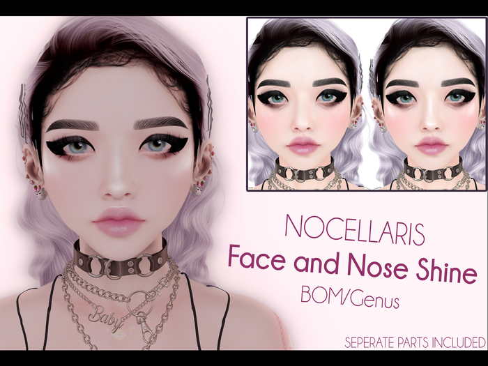 Second Life Marketplace - Nocellaris Face & Nose shine BOM/Genus Demo