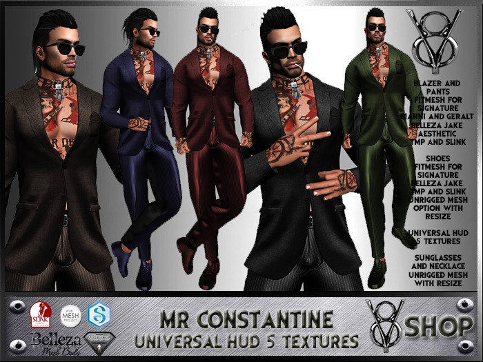 Second Life Marketplace - +V8 SHOP+ MR CONSTANTINE URBAN STYLE UNIVERSAL HUD 5 TEXTURES+