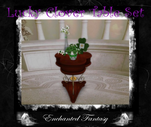 Second Life Marketplace - St. Patrick's Day ~ Lucky Clover Table Set ...