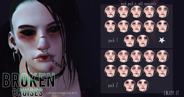 Second Life Marketplace - Viena. Broken Bruises Pack 1 {Add me}