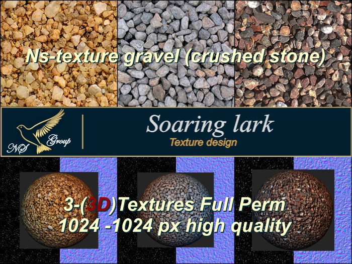 Second Life Marketplace - N_s 3D texture gravel (crushed stone)