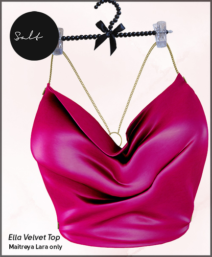 Second Life Marketplace - .SALT - ELLA VELVET TOP - BARBIE [MAITREYA]