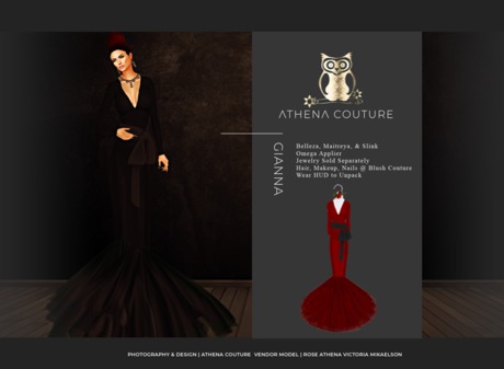 Second Life Marketplace - Athena Couture Gianna [Red] Wear to Unpack