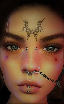Second Life Marketplace - QUERT - Floreal Face Tattoo GENUS Head ...