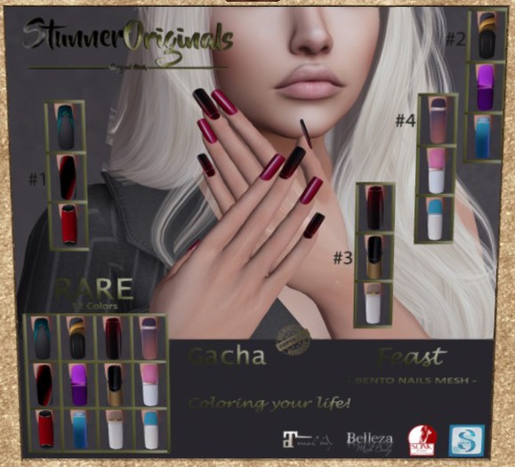 Second Life Marketplace - RARE.::StunnerOriginals::.GACHA Bento Nails ...