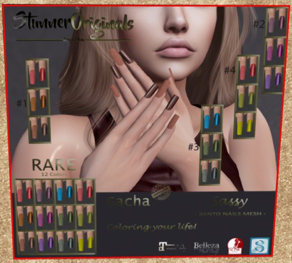 Second Life Marketplace - #3 .:: StunnerOriginals ::. GACHA Bento Nails ...
