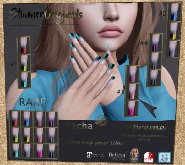 Second Life Marketplace - #2 .::StunnerOriginals ::.GACHA Bento Nails ...