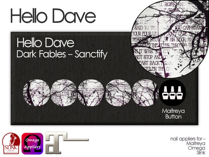 Second Life Marketplace - Hello Dave - Nail Appliers - Dark Fables Sanctify