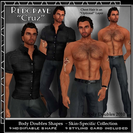 Second Life Marketplace - Body Doubles Mod Shape for Redgrave Cruz (men ...