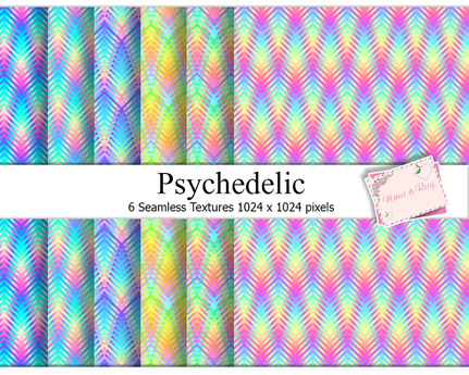 Second Life Marketplace - Psychedelic - 6 Textures Seamless - NINA & RAY