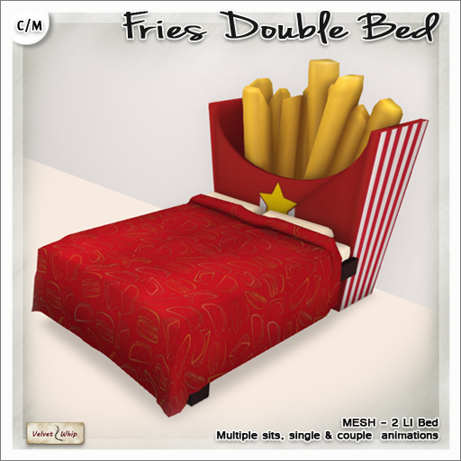 Second Life Marketplace - [V/W] Fries Double Bed - Fast food inspired ...