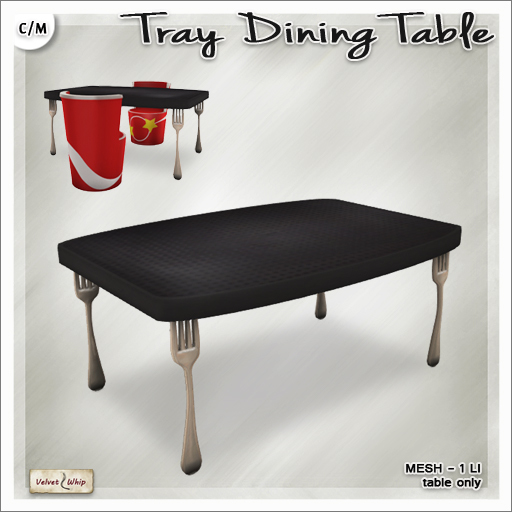 Second Life Marketplace - [V/W] Tray Dining Table - Fast food inspired ...