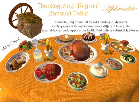 Second Life Marketplace - Thanksgiving banquet table (boxed)