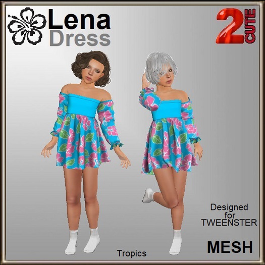 Second Life Marketplace - Lena Dress (Tweenster) Tropics