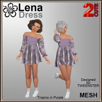 Second Life Marketplace - Lena Dress (Tweenster) Tropics in Purple