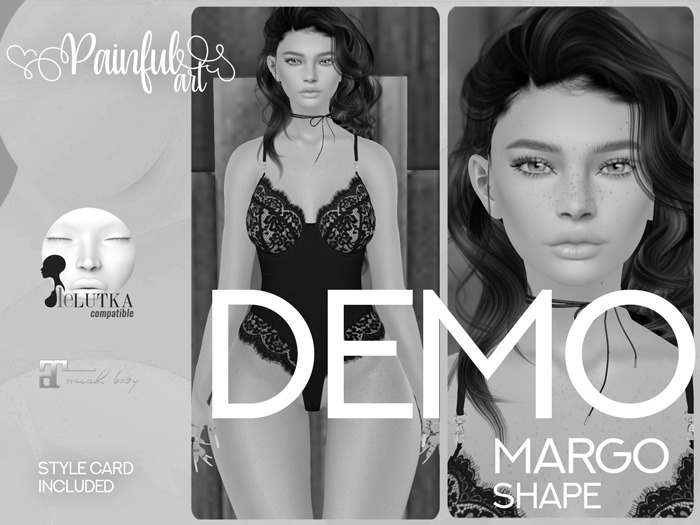 Second Life Marketplace - ~PAINFUL ART~ - Margo Shape (LeLutka Bento Head Korina) DEMO