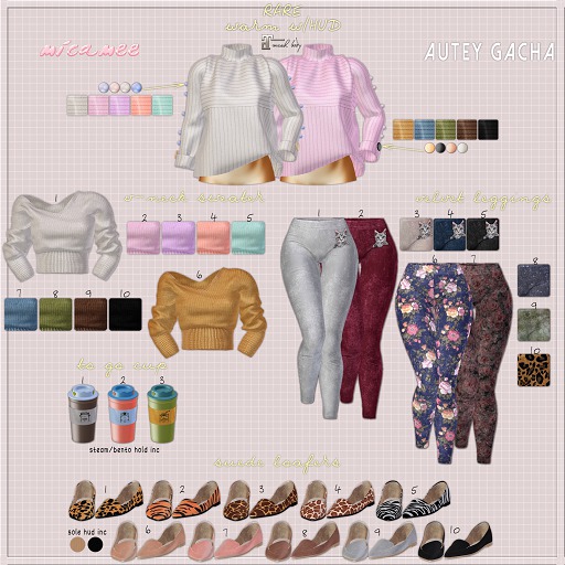 Second Life Marketplace - .micamee. Autey GACHA - V-neck Sweater M.Lara ...
