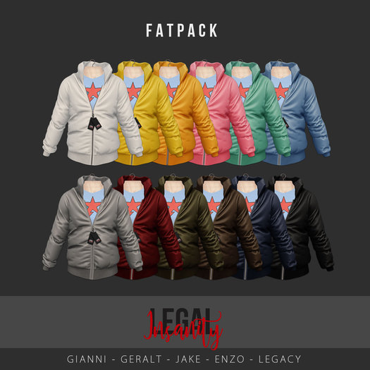 Second Life Marketplace - Legal Insanity - Evan puffer jacket FATPACK