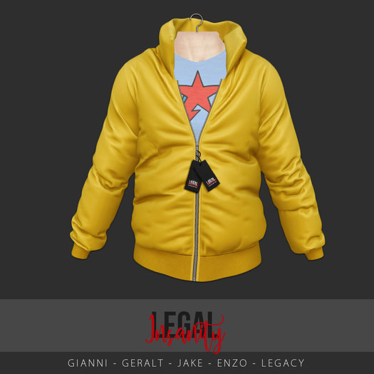 Second Life Marketplace - Legal Insanity - Evan puffer jacket yellow