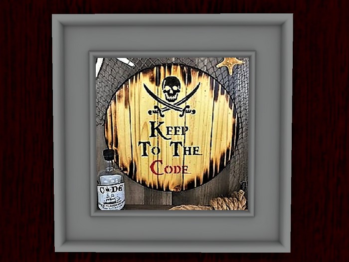 Second Life Marketplace - MESH Framed "Pirates Keep to the CODE keg top ...