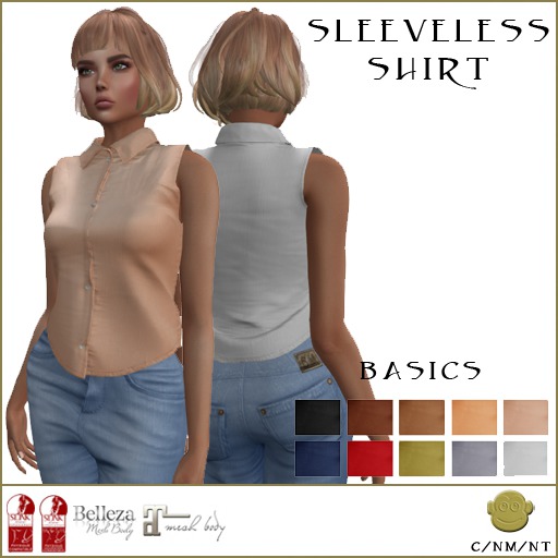 Second Life Marketplace - BM Sleeveless Shirt Basics
