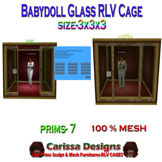 Second Life Marketplace - Babydoll Glass RLV Cage