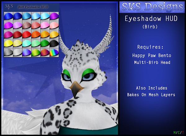 Second Life Marketplace - SKS Eyeshadow HUD for HP Birb