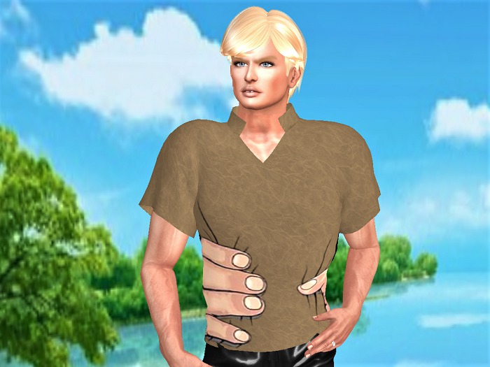 Second Life Marketplace - Man or Teen Mocha Silly Novelty V-neck collar ...