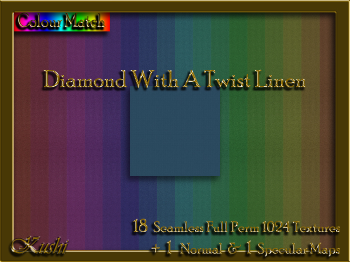 Second Life Marketplace - Diamond With A Twist Linen Blend Solids Textures