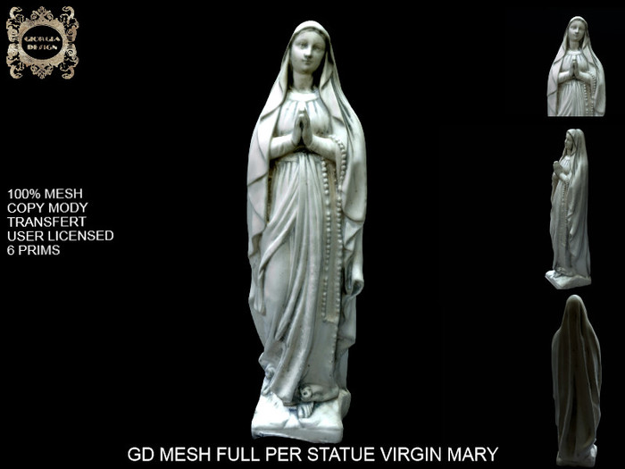 Second Life Marketplace - GD MESH FULL PERM STATUE VIRGIN MARY